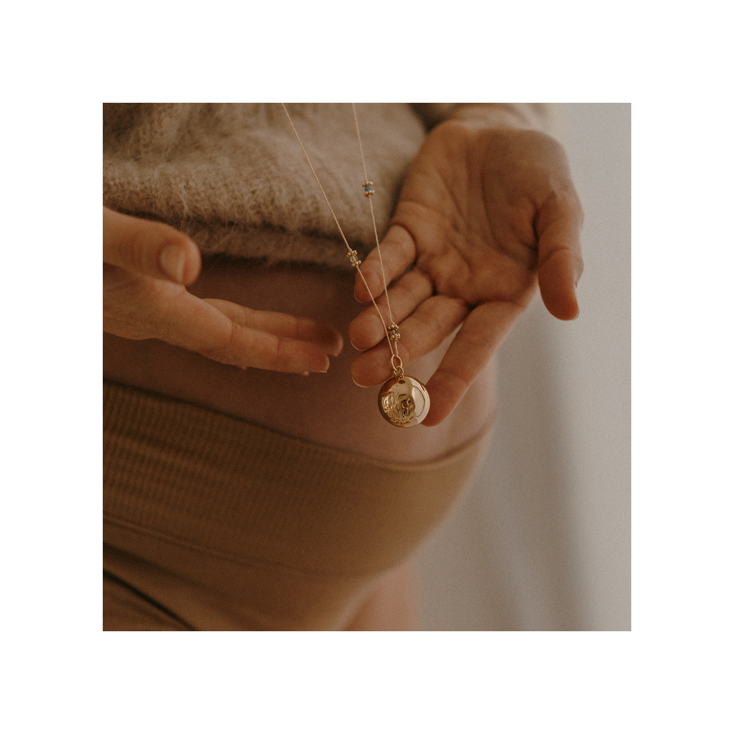 Joy Pregnancy necklace pink gold - Ilado Paris