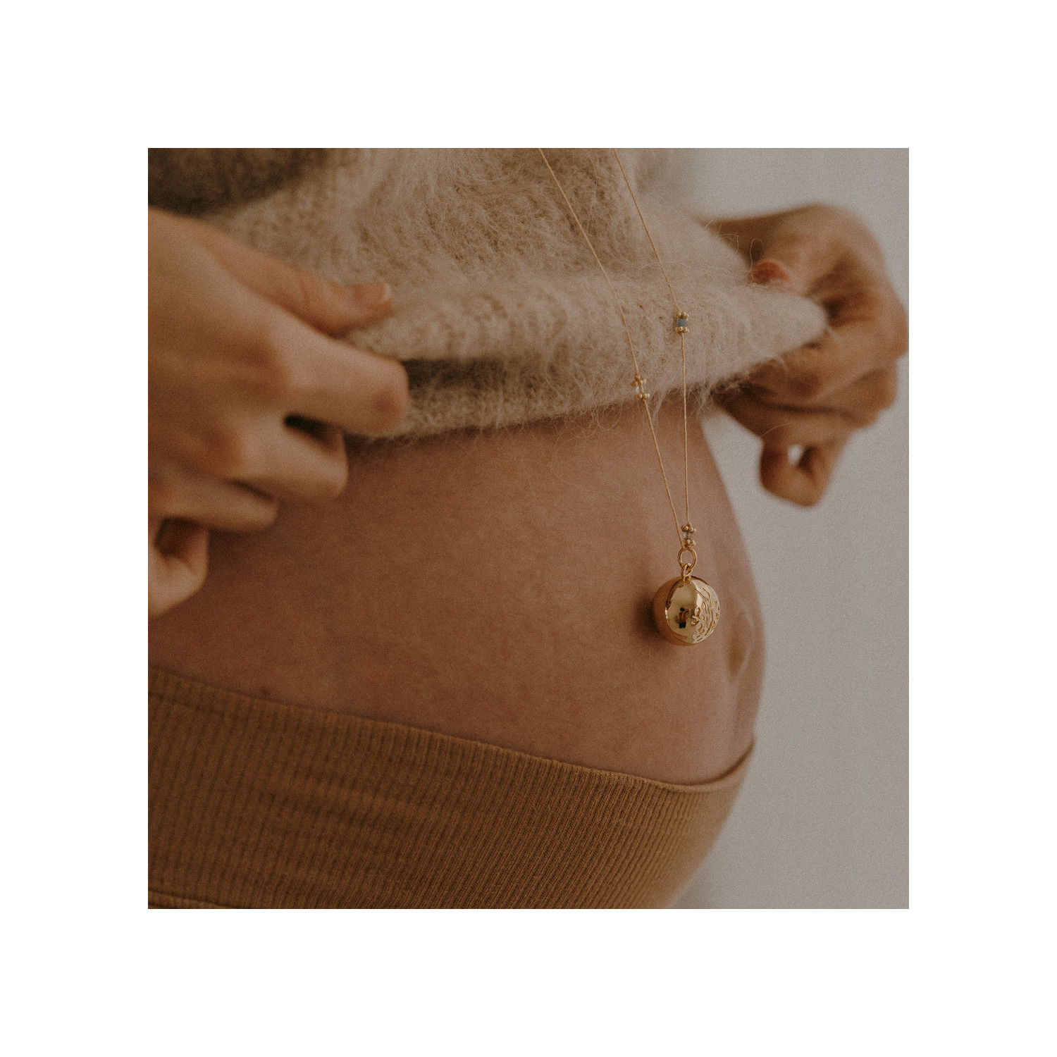 Joy Pregnancy necklace pink gold - Ilado Paris